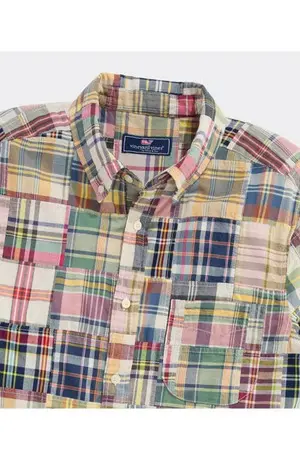 Vineyard Vines Patchwork Madras Button Down Shirt