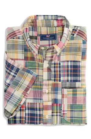 Vineyard Vines Patchwork Madras Button Down Shirt
