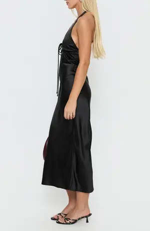 Princess Polly Jessamyn Satin Halter Midi Dress