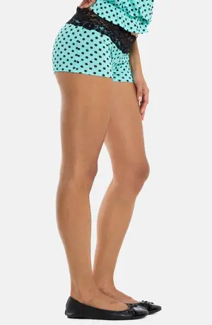 JADED LONDON Polka Dot Lace Trim Mini Shorts