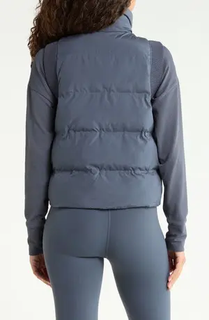 Zella Rib Trim Puffer Vest - Navy Armada