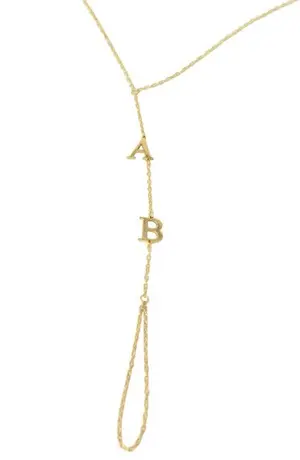THE SIS KISS Custom Initial Hand Chain - Gold