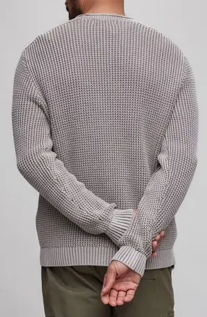 Barefoot Dreams Sunbleached Roll Neck Cotton Sweater - Pewter