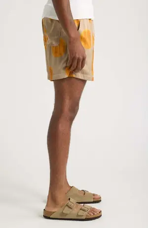 RIZORT Polka Dot Drawstring Shorts - Tan
