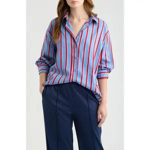 Deluc Semeru Stripe Poplin Button-up Shirt - Striped Sky