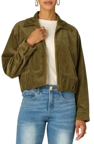 Wit & Wisdom Cotton Corduroy Cropped Jacket
