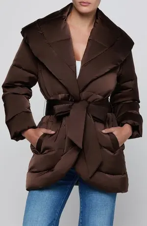 L'Agence Glacier Shawl Collar Puffer Jacket