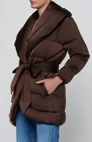 L'Agence Glacier Shawl Collar Puffer Jacket