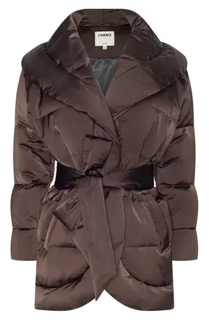L'Agence Glacier Shawl Collar Puffer Jacket