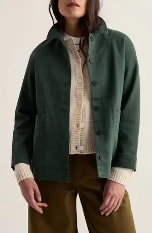 SEASALT CORNWALL Croplands Herringbone Organic Cotton Jacket