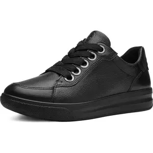 ARA Flora Leather Lace-up Platform Sneakers - Black
