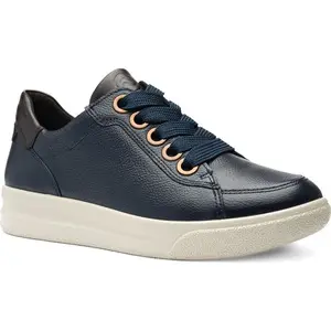 ARA Flora Leather Lace-up Platform Sneakers - Blue
