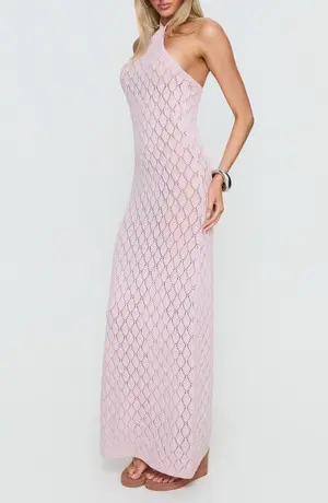 Princess Polly Jorda Halter Crochet Maxi Dress