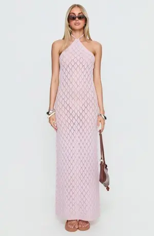 Princess Polly Jorda Halter Crochet Maxi Dress