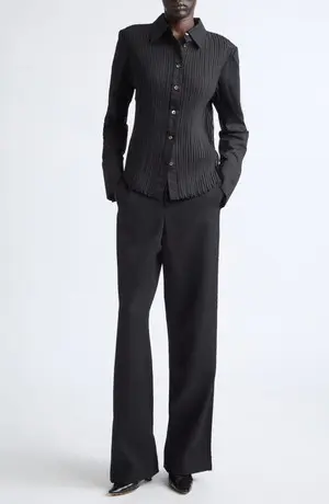 DIOTIMA Trine" Embroidered Wool Wide-leg Pants