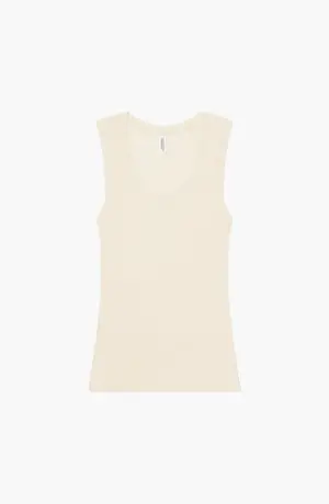 EVERYBODY.WORLD The Tank Ribbed Scoop Neck Top - Natural