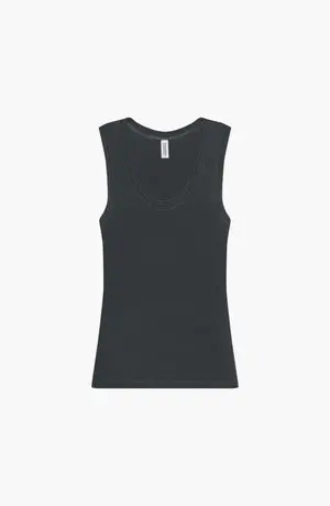 EVERYBODY.WORLD The Tank Ribbed Scoop Neck Top - Slate
