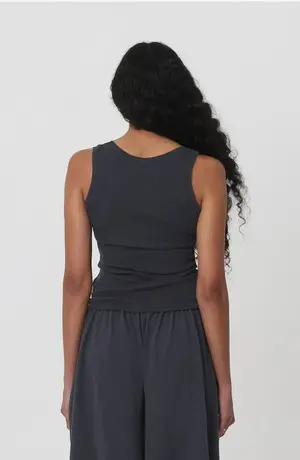 EVERYBODY.WORLD The Tank Ribbed Scoop Neck Top - Slate