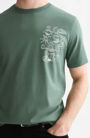 Scotch & Soda Artwork Organic Cotton Graphic T-shirt