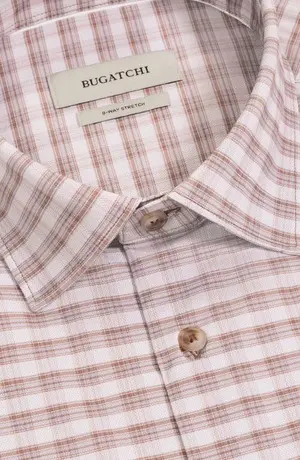 Bugatchi James Plaid Ooohcotton® Shirt - Sienna