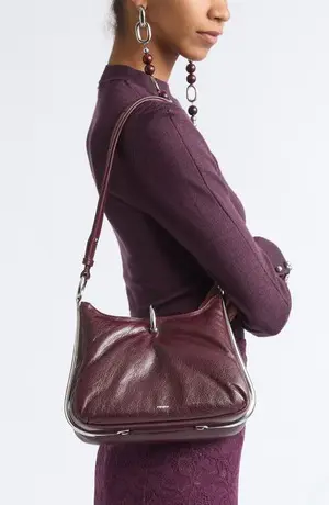 Rabanne Lambskin Leather Shoulder Bag With Metal Bar Detail