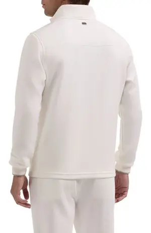 Bugatchi Soft Touch Quarter Zip Pullover - Chalk