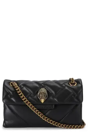 Kurt Geiger Kensington Quilted Faux Leather Shoulder Bag With Embellished Eagle Clasp - Black/comb