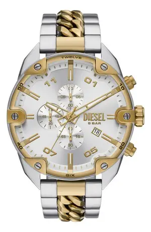 DIESEL® Spiked Chronograph Two-tone Bracelet Watch - Two Tone
