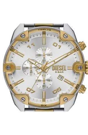 DIESEL® Spiked Chronograph Two-tone Bracelet Watch