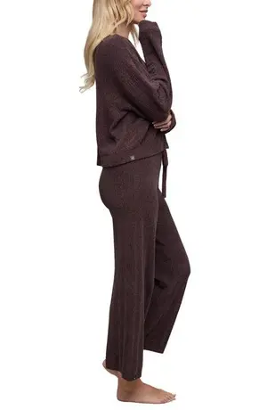 Barefoot Dreams Pointelle Cropped Pants - Umber