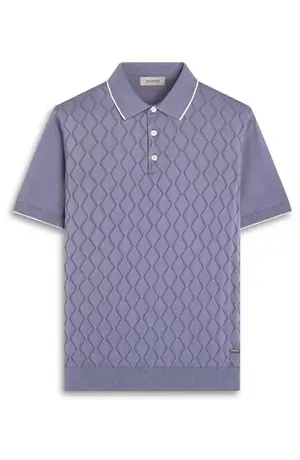 Bugatchi Argyle Short Sleeve Polo Sweater - Orchid