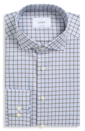 Eton Contemporary Fit Checked Dress Shirt