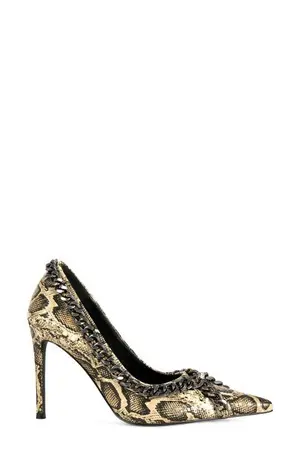 AZALEA WANG Ravelle Faux Snakeskin Pump