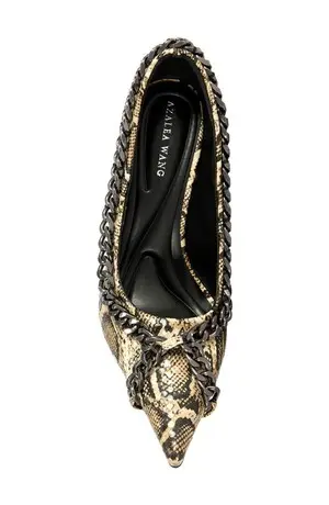 AZALEA WANG Ravelle Faux Snakeskin Pump