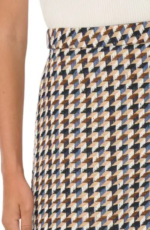 Vince Camuto Houndstooth Textured Miniskirt
