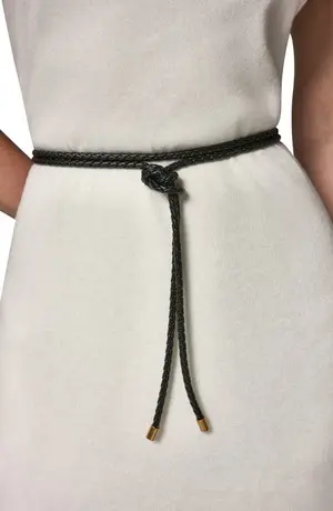 DONNA KARAN WEEKEND Off-the-shoulder Knit Dress With Belt