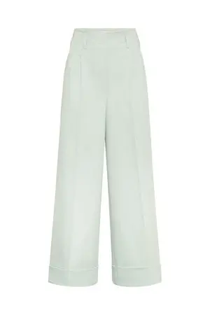 MAISON COMMON Wide Leg Cuffed Trousers - Mint
