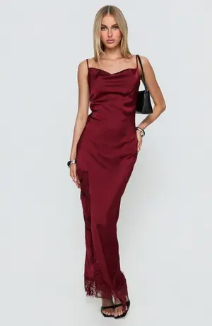 Princess Polly Katalyna Cowl Neck Lace Maxi Dress