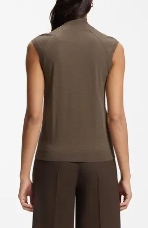 BOSS Fipini" Mock Neck Virgin Wool Top