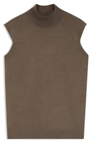BOSS Fipini" Mock Neck Virgin Wool Top