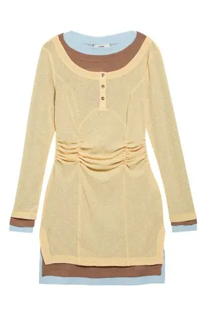 SIEDRES Lyna Long Sleeve Layered Minidress - Yellow Multi