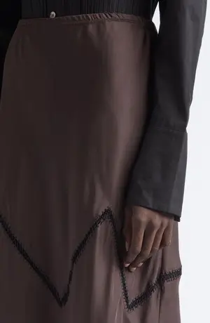 DIOTIMA Orisha Embroidered Silk Maxi Skirt - Molasses