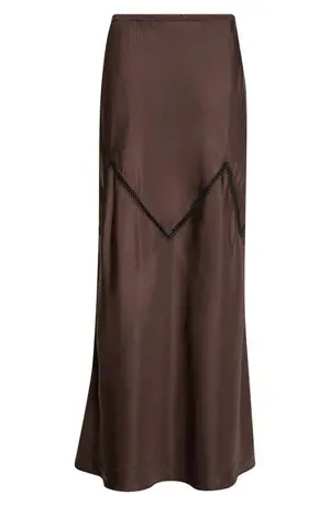DIOTIMA Orisha Embroidered Silk Maxi Skirt - Molasses
