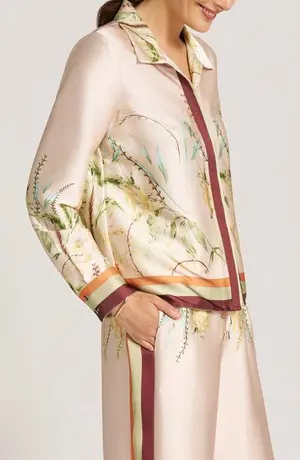 Matty M. Palmera Botanical Print Button-down Shirt