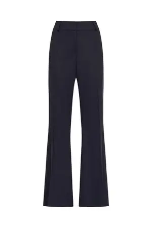 MAISON COMMON Bootleg Trousers In Cool Wool - Black