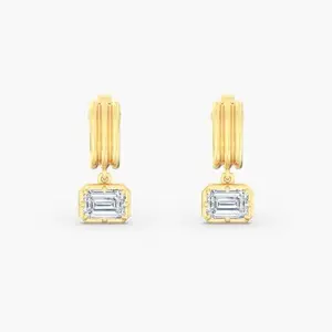 EVERLEE Emerald Aura Drop Earrings With Lab Diamonds In 14k Gold - 2.00ctw