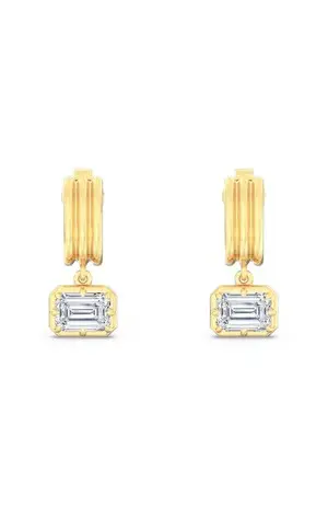 EVERLEE Emerald Aura Drop Earrings With Lab Diamonds In 14k Gold - 2.00ctw
