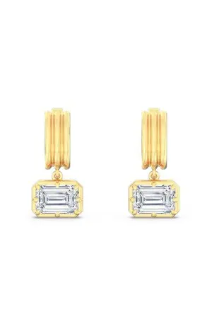 EVERLEE Emerald Aura Drop Earrings With Lab Diamonds In 14k Gold - 4.00ctw