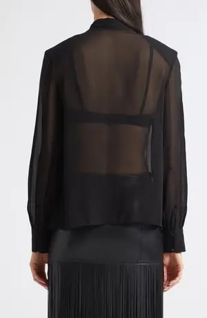 TOCCIN Kaila Tie Neck Chiffon Top