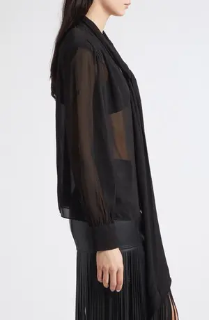 TOCCIN Kaila Tie Neck Chiffon Top